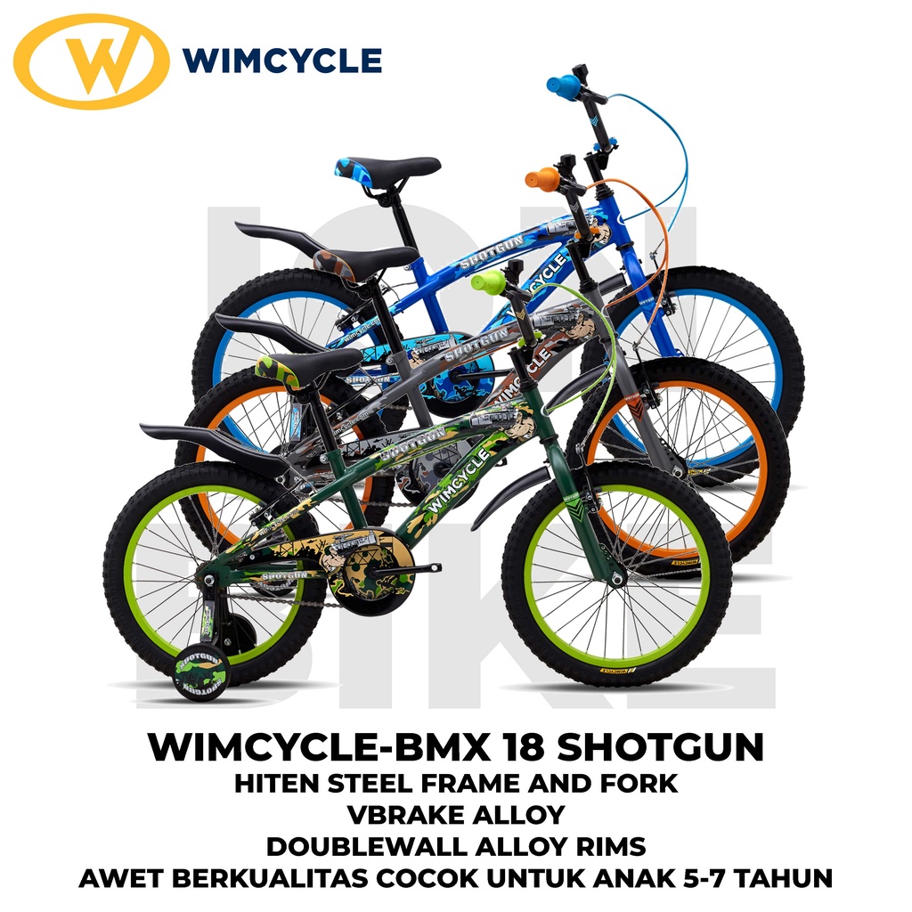 Jual Bmx 18 Wimcycle Shotgun Blue Green Gray Terbaru Sepeda Anak Cowok ...