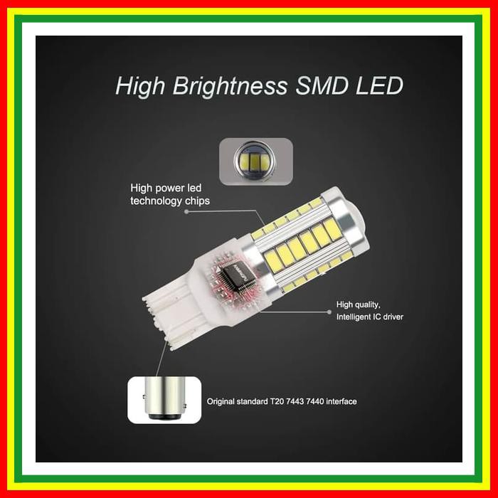 Jual LAMPU LED T20 7443 W21/5W SEIN MUNDUR SENJA SEN REM DAYTIME DRL ...