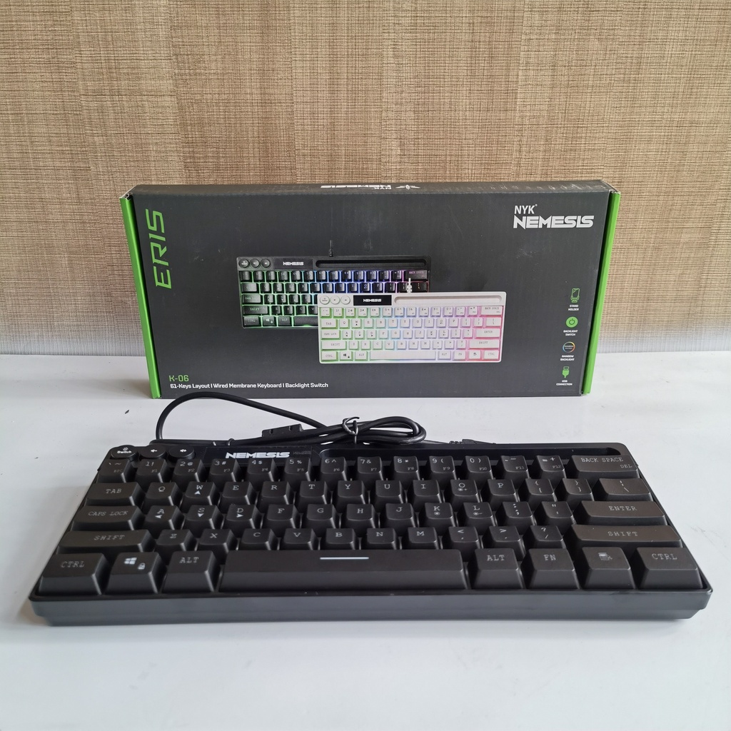 Jual NYK Eris Wired Membrane Keyboard 61% Layout with Stand Holder (K ...