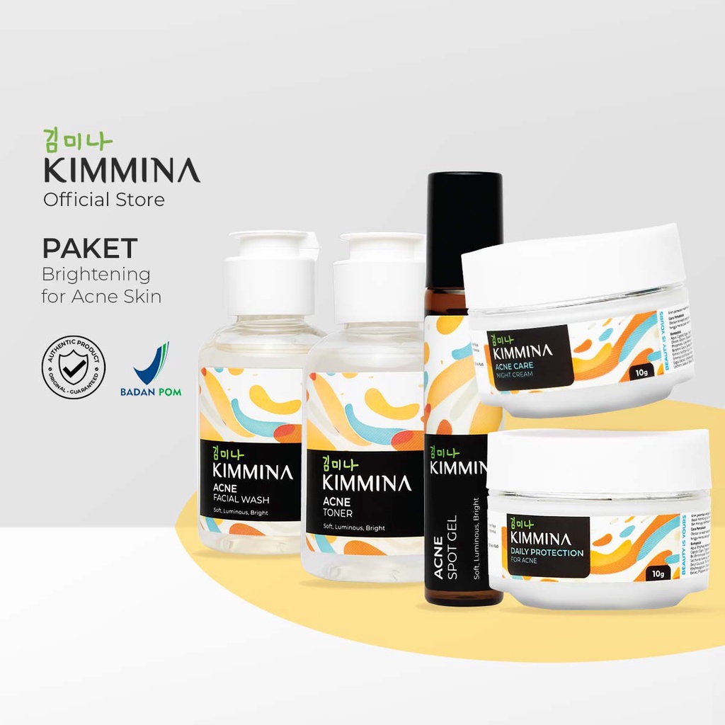 Jual Skincare KIMMINA Paket Brightening for Acne Skin - skincare - skin care - SKINCARE | Shopee ...