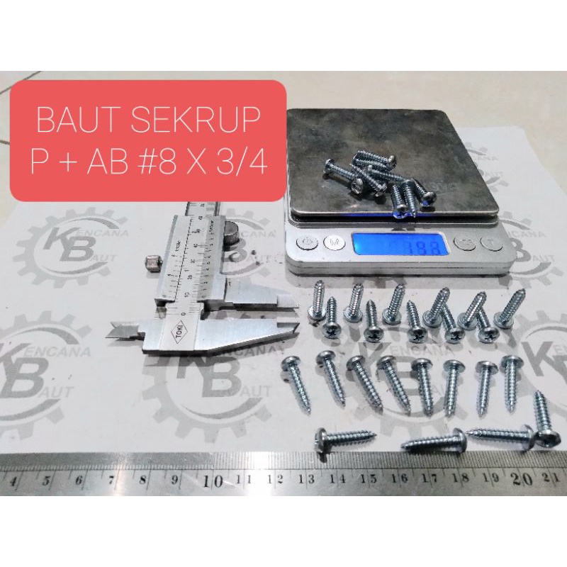 Jual BAUT PAB 8 X 3/4" / SEKRUP PAB 8 X 3/4" / BAUT SEKRUP TAPPING 8 X ...