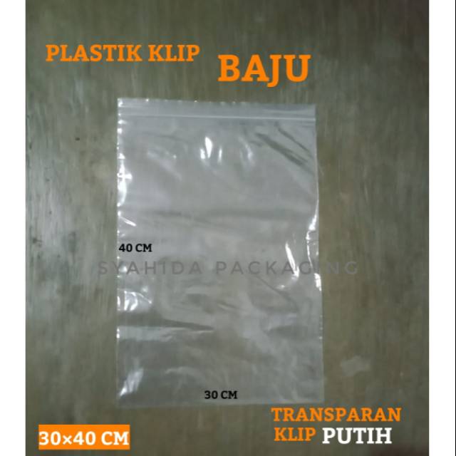 Jual PLASTIK KLIP PUTIH UNTUK KEMASAN BAJU 30X40CM | Shopee Indonesia