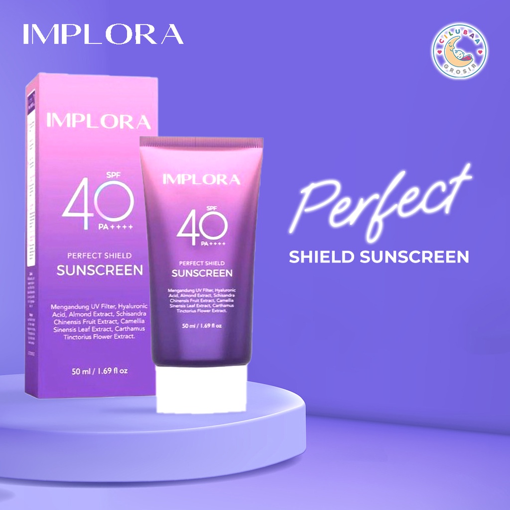 Jual IMPLORA Perfect Shield Sunscreen SPF 40 PA++ || Sunscreen Wajah BPOM | Shopee Indonesia