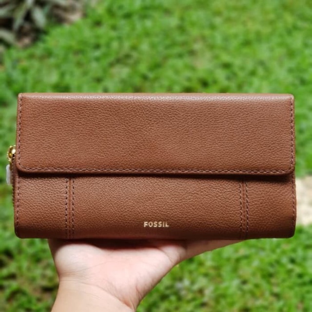 Jual Dompet FOSSIL Jori Flap Clutch RFID Brown New Original | Shopee ...