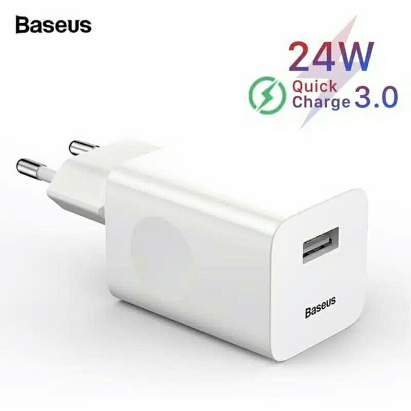 Jual Baseus FC67E Wall Charger 24w QC 3.0 Fast Charge 3A Garansi Resmi Original White Kepala ...