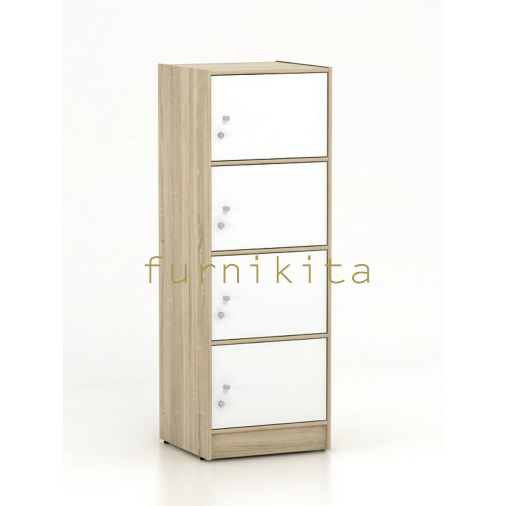 Jual LEMARI RAK BUKU SERBAGUNA SUSUN 4 DENGAN FULL KUNCI | Shopee Indonesia