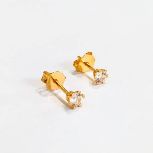 Jual Giwang Emas asli model permata desi + penahan giwang | Shopee ...