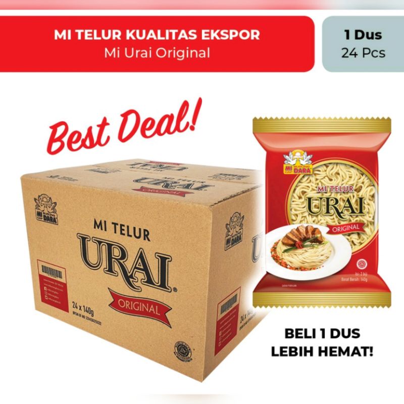 Jual Mie Urai Original Burung Dara dus | karton isi 24pc | Mie telur ...