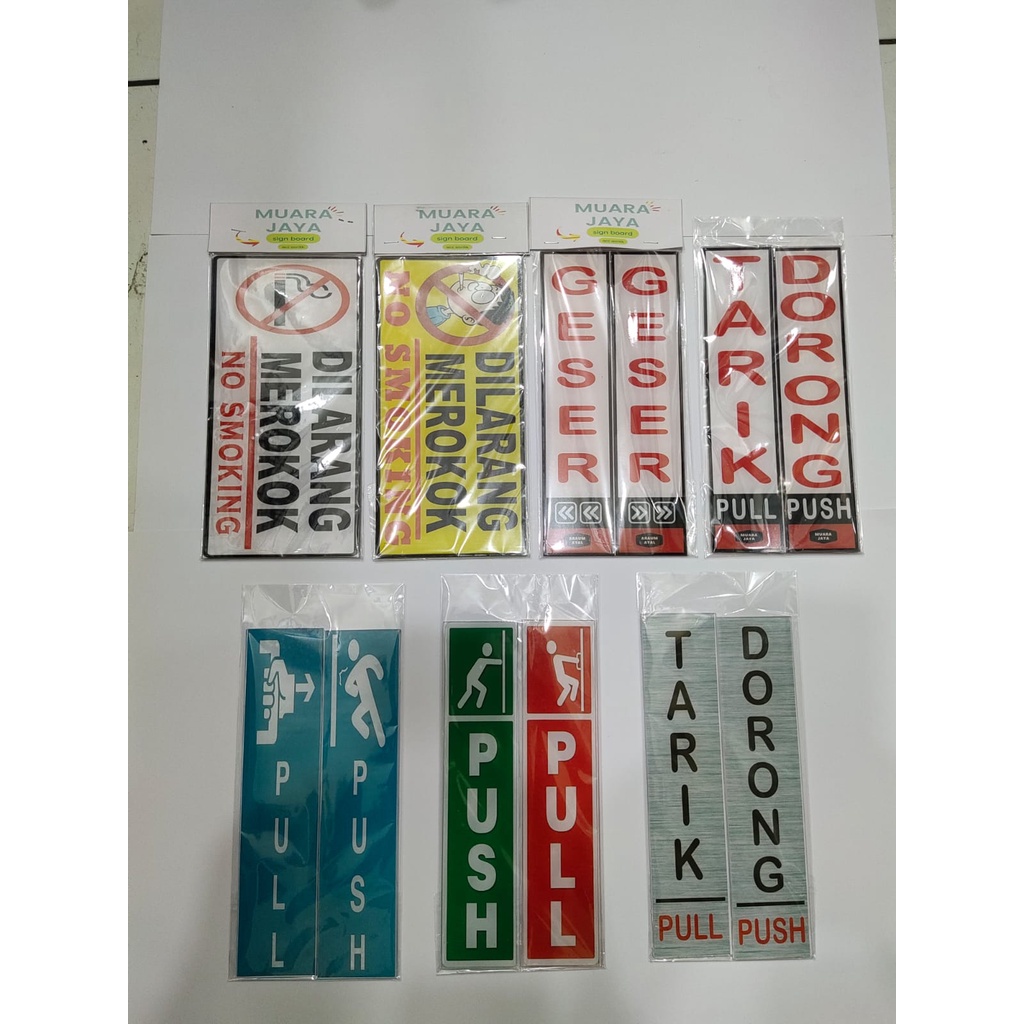 Jual Tempelan Pintu Geser Dengan Bermacam Pilihan Warna, Sign label ...