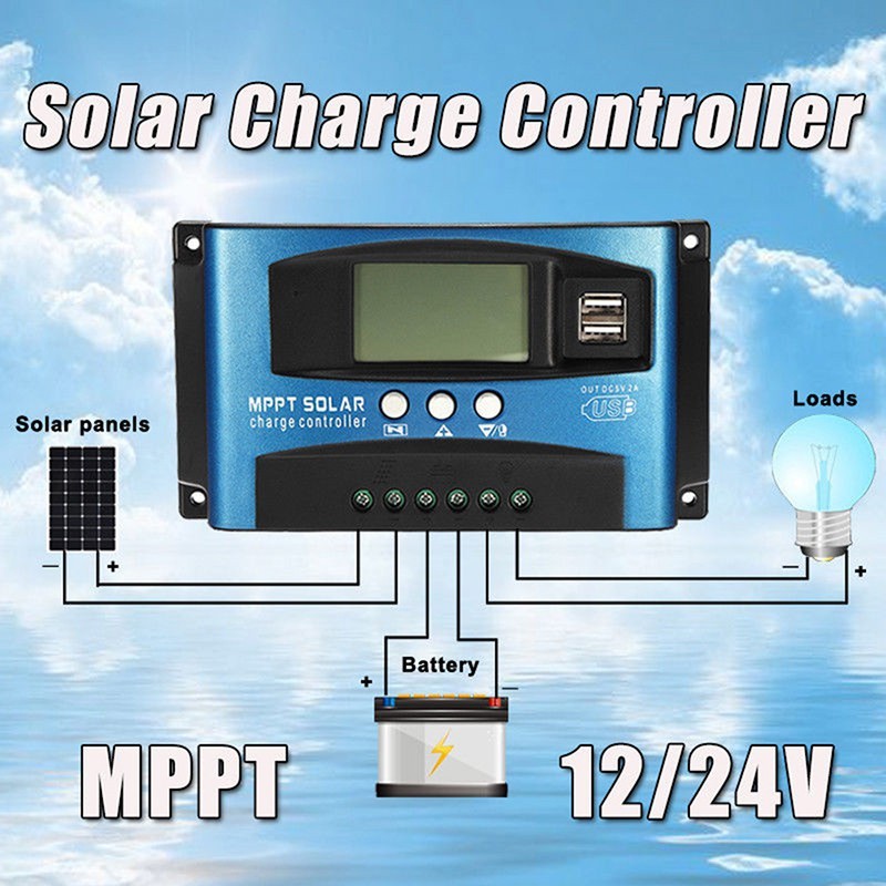 Jual solar control charger SCC 100A solar panel surya 12V 24V 100A ...