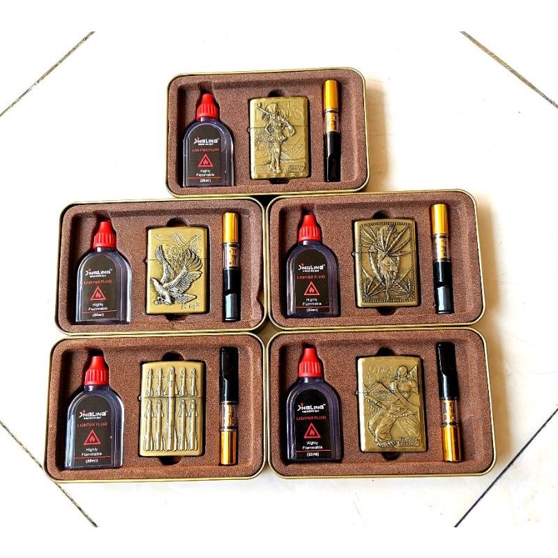 Jual Korek Api motif timbul 1 Set Minyak dan pipa rokok | Shopee Indonesia