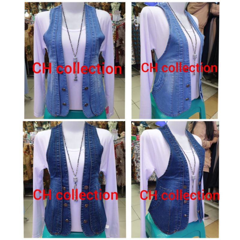 Jual Rompi Jeans Wanita outer Jeans Tebal Cewek Wanita Trendy Terbaru ...