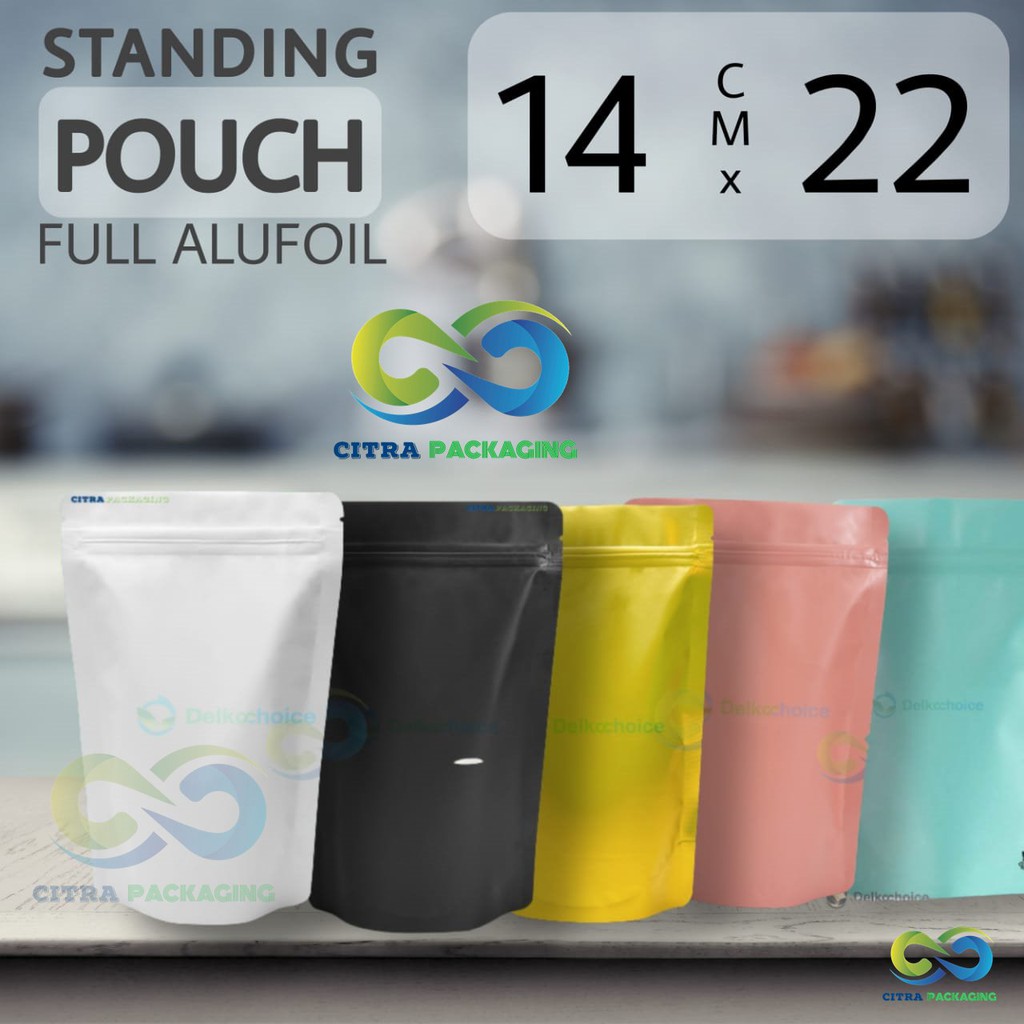 Jual 14 X 22 STANDING POUCH / PLASTIK KLIP KEMASAN MAKANAN FULL ...