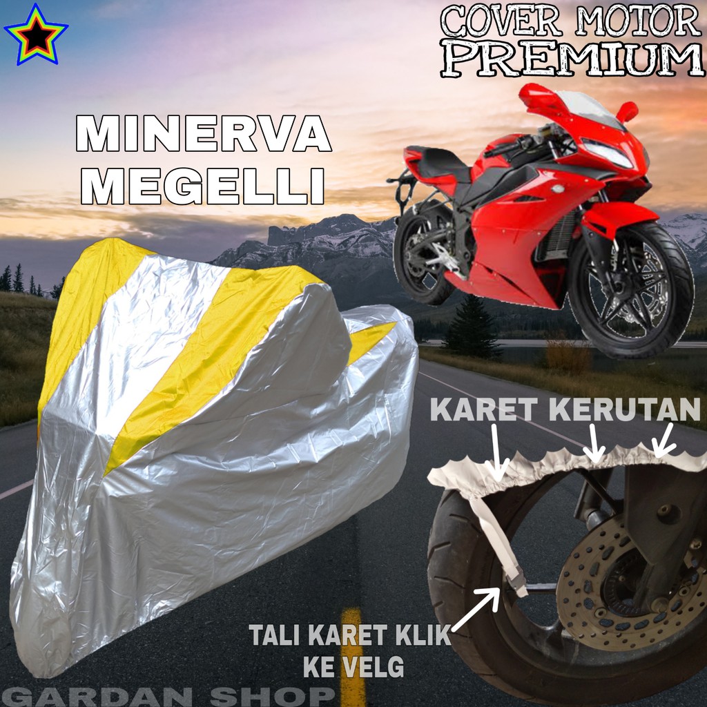 Jual Sarung Motor MINERVA MEGELLI Silver KUNING Body Cover Minerva ...
