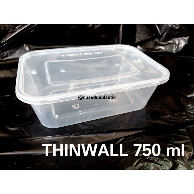 Jual Thinwall 750 ml Kotak Makan Plastik Food Container 750ml | Shopee ...