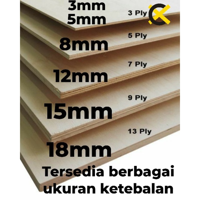 Jual Triplek A3 A4 A5 tebal 3mm 5mm 8mm 12mm Plywood Multiplek Semi Meranti Custom | Shopee ...