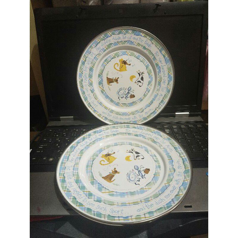 Jual Piring enamel unik motif animal (isi 2 pcs) | Shopee Indonesia