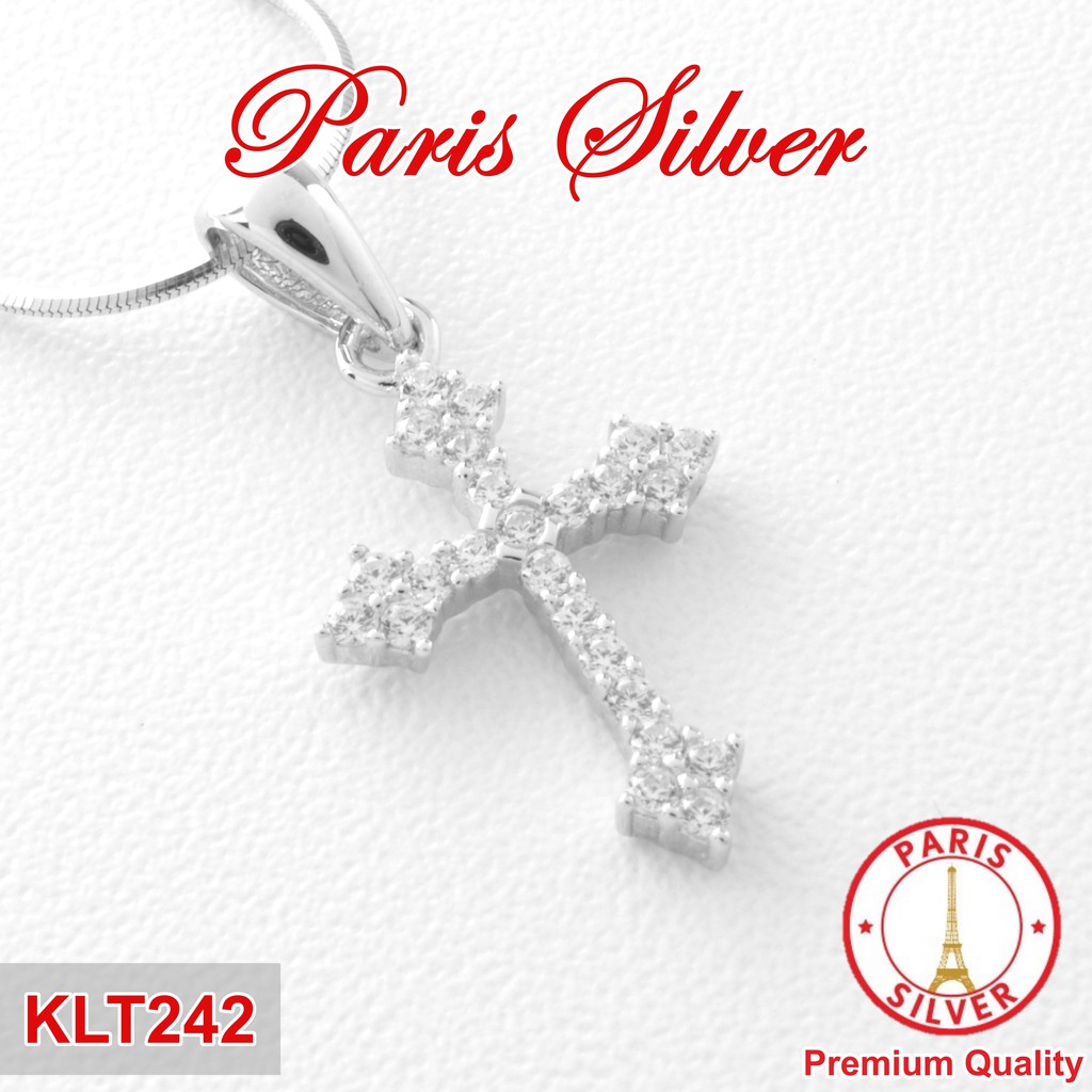 Jual Kalung Salib Perak 925 Asli Liontin Silver Lapis Emas Putih Wanita ...