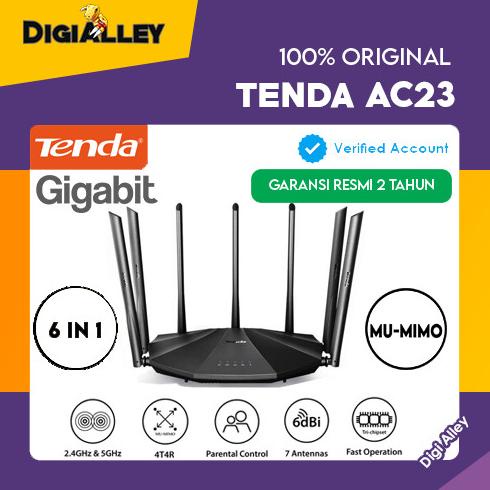 Jual Tenda Ac23 Router Gigabit Wifi Dual Band 2.4Ghz 5Ghz 2033Mbps 7 ...