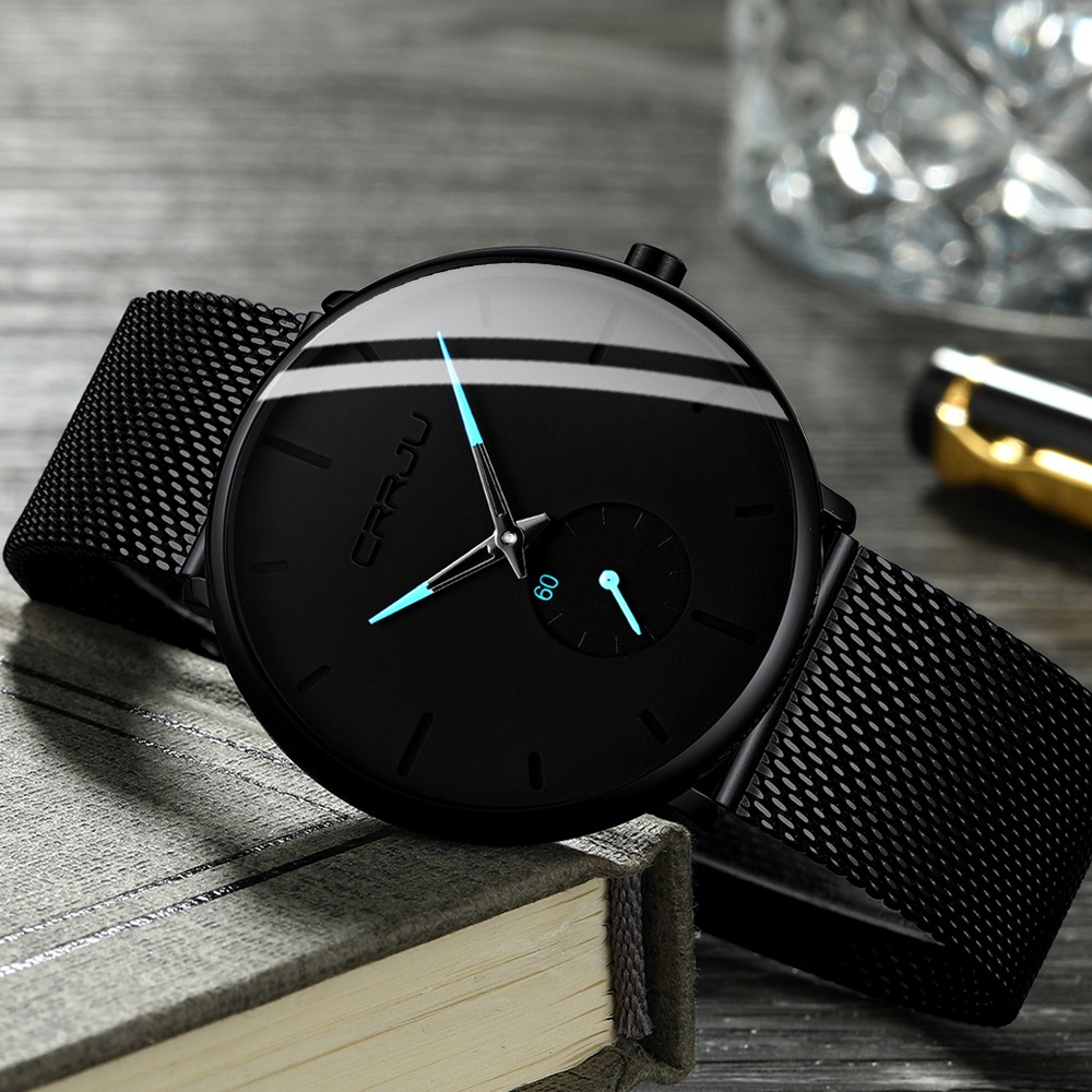 Jual JAM TANGAN PRIA CRRJU KEREN ELEGANT SIMPLE STAINLESS WATERPROOF ...