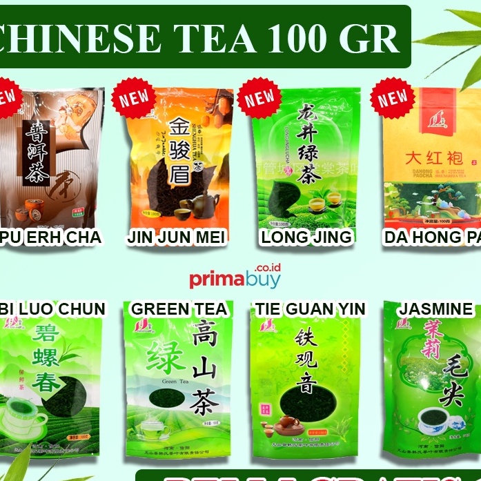 Jual TEH CINA JASMINE TIE GUAN YIN HIJAU BI LUO KAN BILUOKAN Long Jing ...