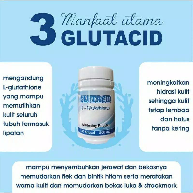 Jual Glutacid Kemasan Terbaru Glutathione 16,000mg Original Whitening ...