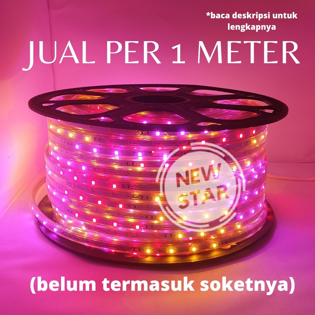Jual LAMPU LED STRIP ROPE LED 3528 WARNA WARNI RGB IP66 METERAN 6 WARNA ...