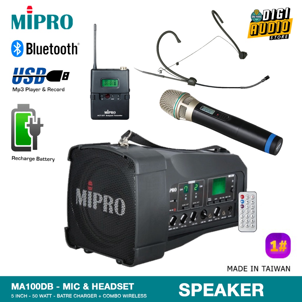 Jual Speaker Portable Bluetooth & 2 Wireless Microphone Vocal Handheld ...