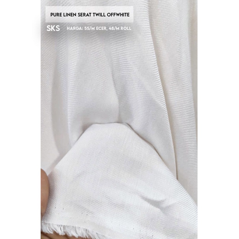 Jual Pure Linen Serat Twill Offwhite | Shopee Indonesia