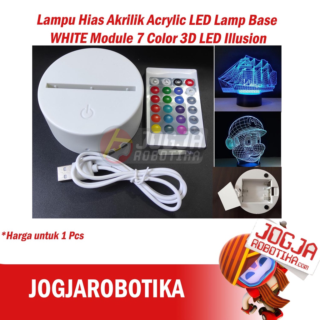 Jual Lampu Tidur Lampu Hias Akrilik LED Lamp Base White Module 7 Color ...