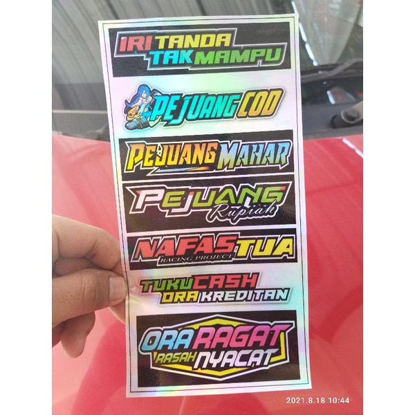 Jual Stiker Pack Racing Hologram Kata2 Lucu Kata2 Herex | Shopee Indonesia