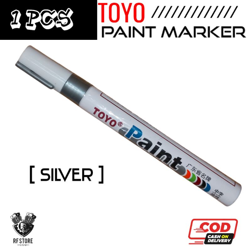 Jual spidol permanen Toyo paint/ Warna Silver/ 1 pcs/ Spidol ban ...