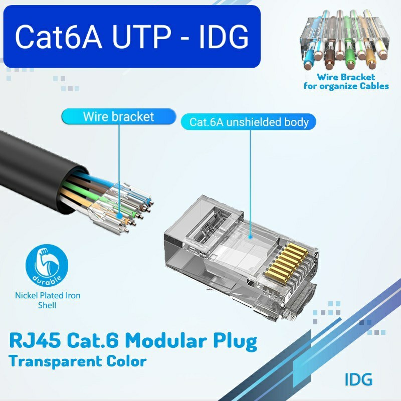 Jual Vention Konektor RJ45 Cat6A UTP Modular Connector IDG ECER SATUAN | Shopee Indonesia