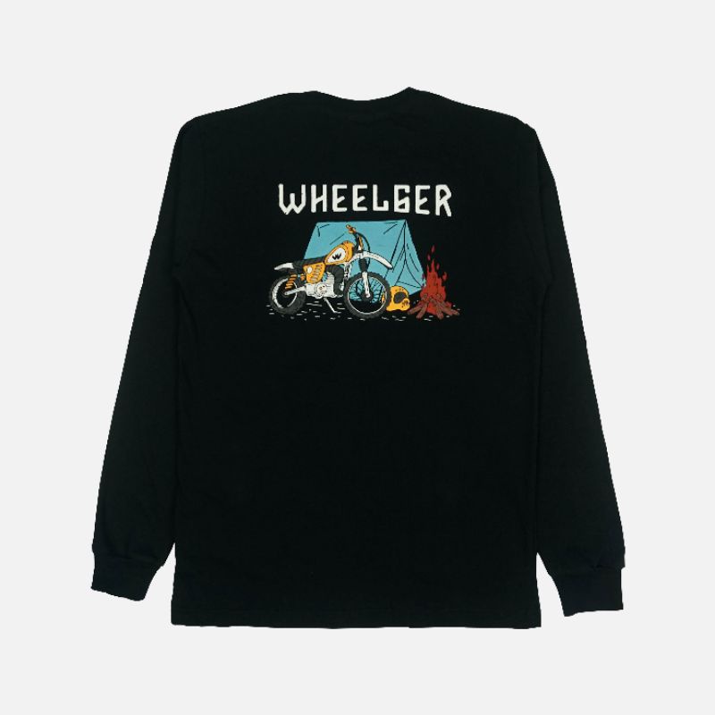 Jual Wheelger Motocamp longsleve Tshirt - Black (KAOS GUNUNG) | Shopee ...