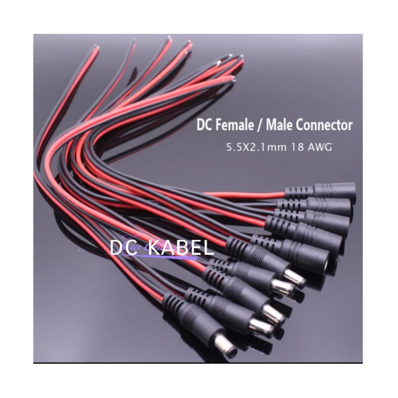 Jual Jack dc Kabel male cctv / Kabel dc female cctv adaptor dc male ...
