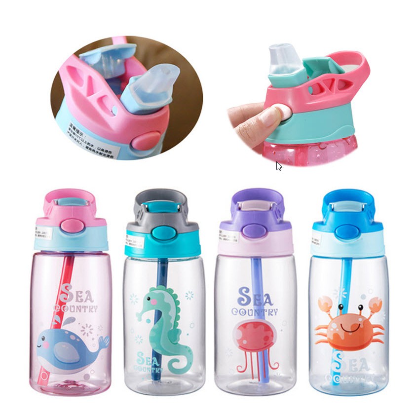 Jual Botol Minum Anak Ocean World dengan Sedotan BPA FREE 480ml ...