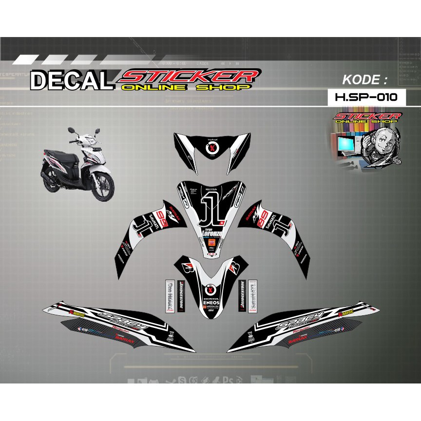 Jual STIKER MOTOR SPACY DECAL FULL BODY MOTIF GP | Shopee Indonesia