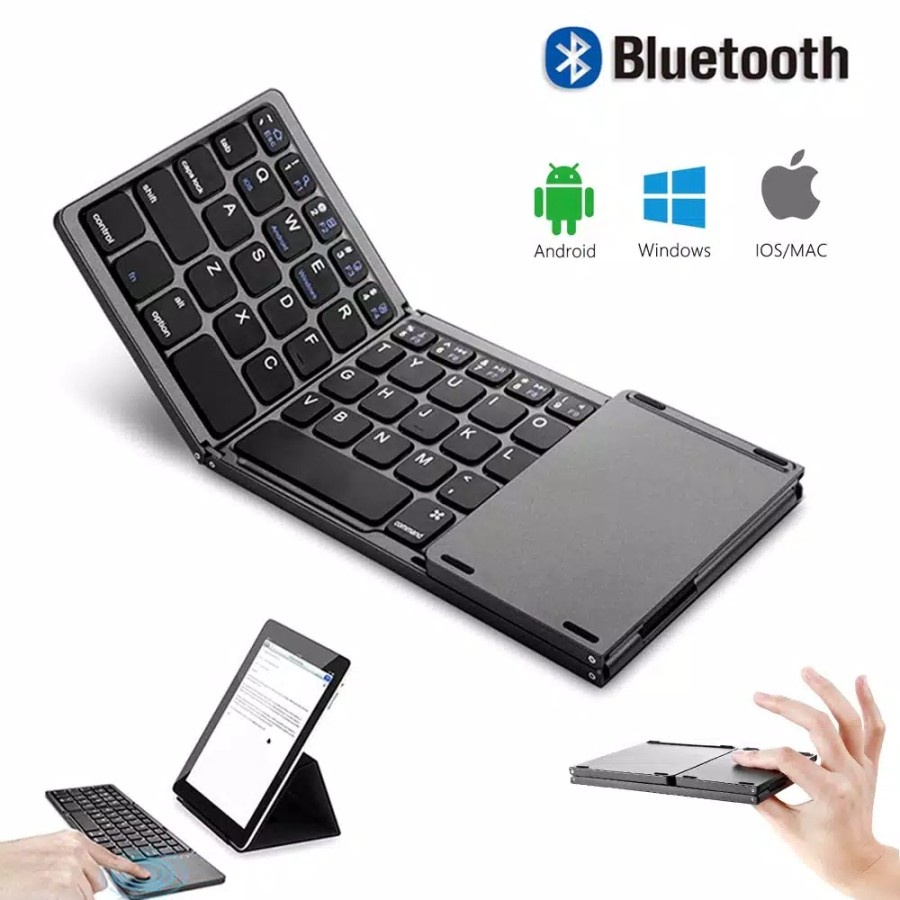 Jual Trend-Foldable Wireless Keyboard & Touchpad Bluetooth Lipat ...