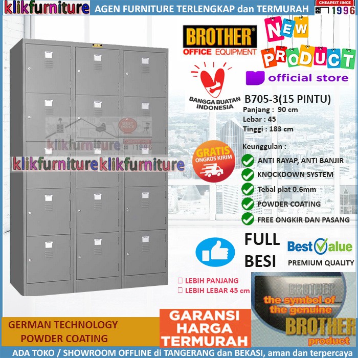 Jual Loker Kabinet Locker Cabinet Besi 15 Pintu Besar B705-3 Brother ...