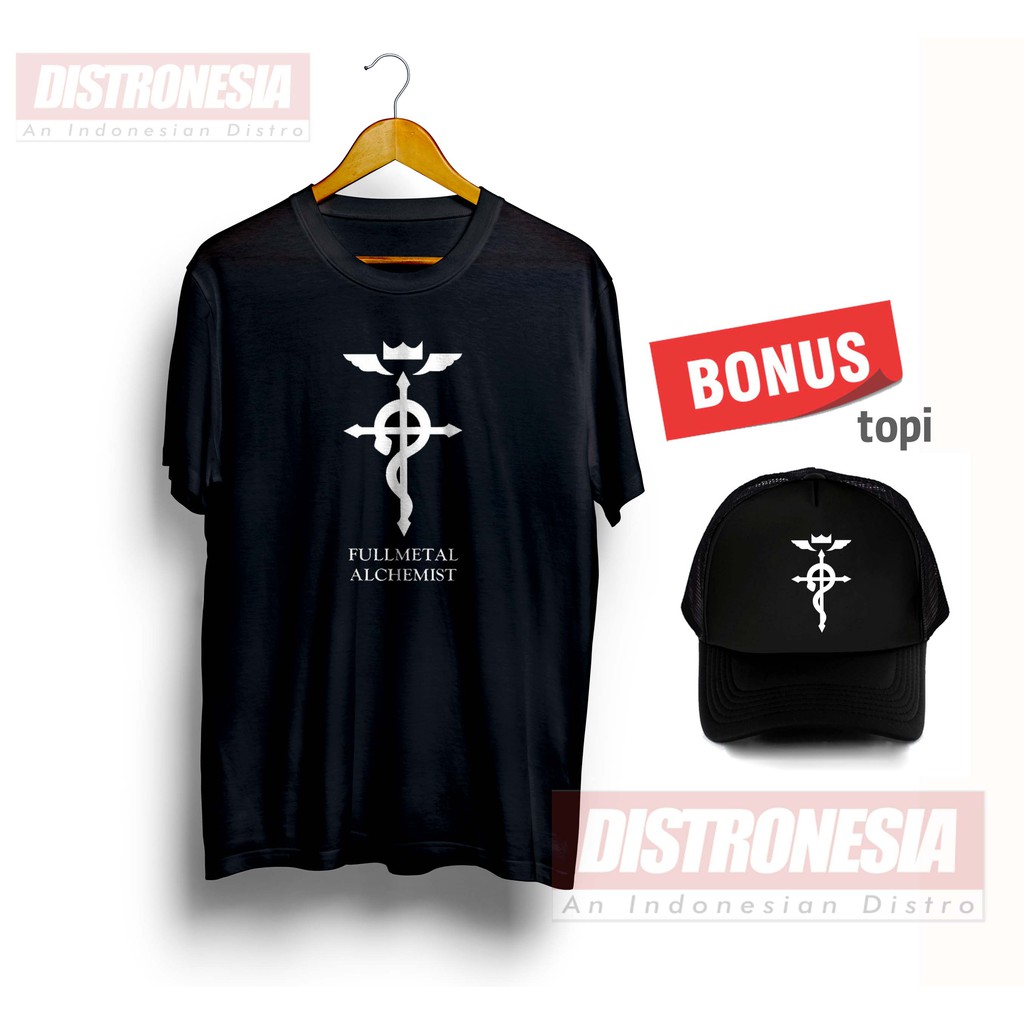Jual Tshirt kaos anime "fullmetal alchemist" premium bonus topi - BAJU ...