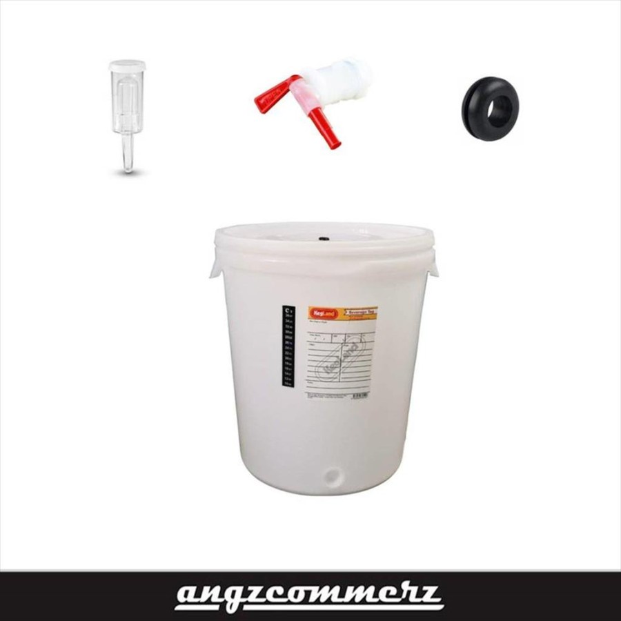 Jual KEGLAND Alat Fermentasi 30L Pail Fermenter With Airlock Temp Stick ...