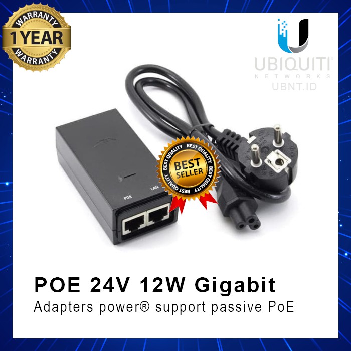 Jual Ubiquiti POE-24-12W-G POE Adaptor 24V 0.5A Gigabit | Shopee Indonesia