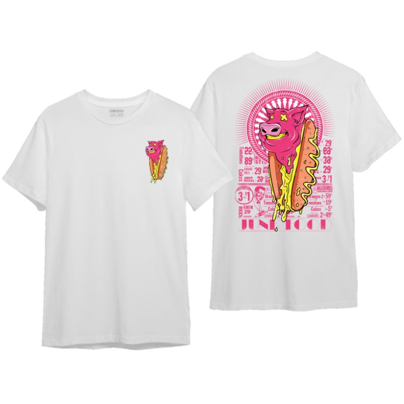 Jual Shit Happens Store | T-shirt Kaos Piggy Junk Food | Shopee Indonesia