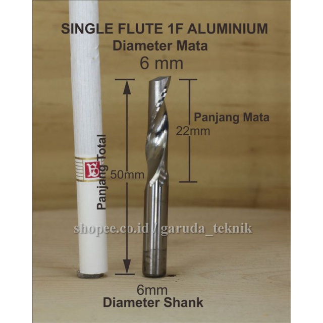 Jual Mata ROUTER BIT CNC ALUMINIUM SINGLE FLUTE 1F carbide endmill for ...