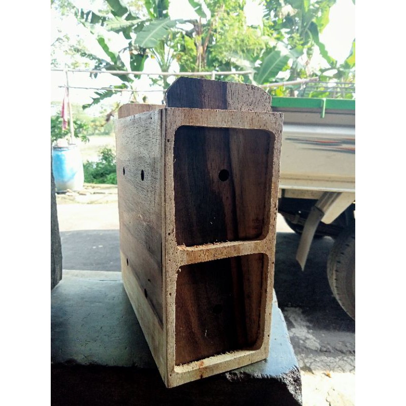 Jual Box burung tingkat isi 2 kayu sonokeling | Shopee Indonesia