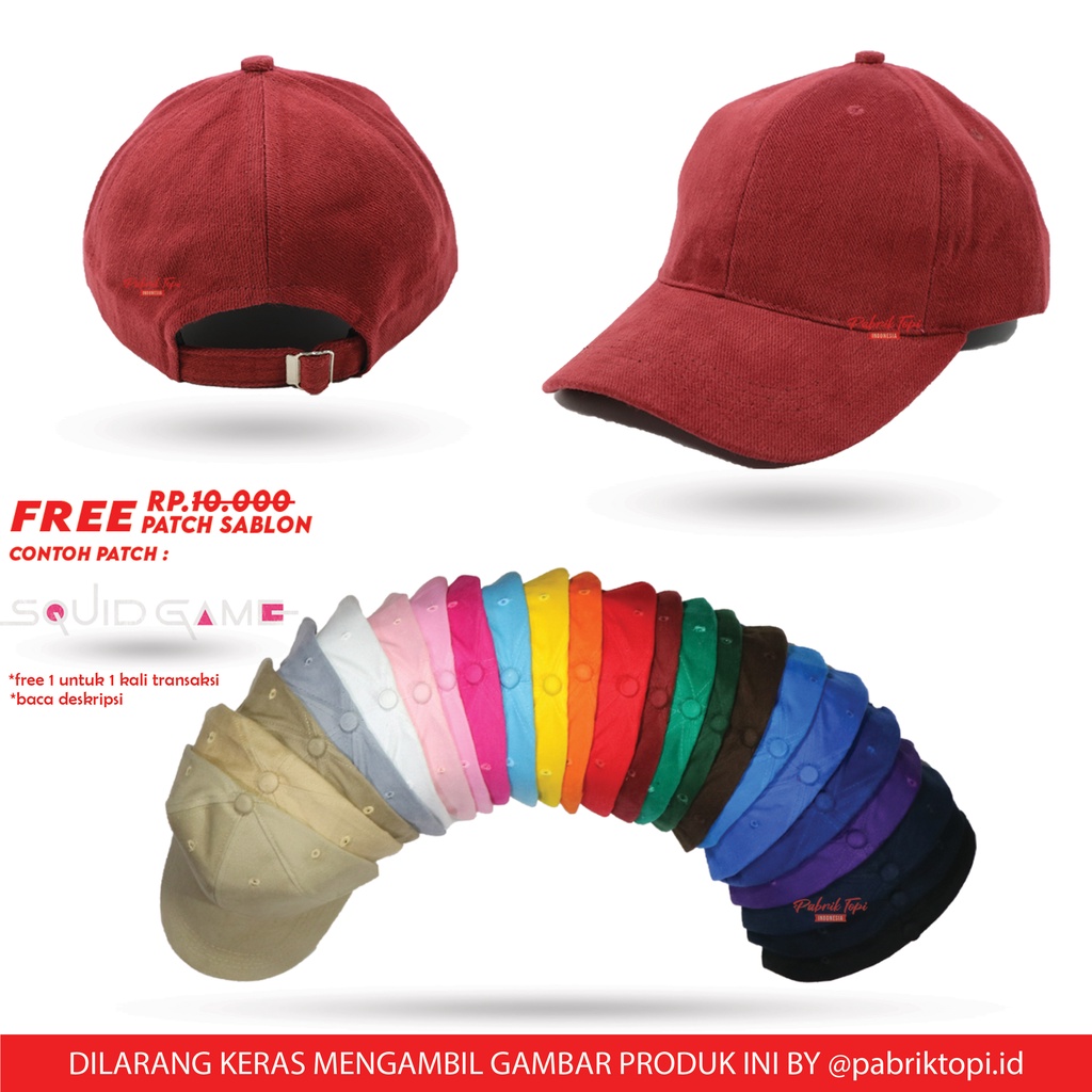 Jual TERMURAH TOPI POLOS TOPI BASEBALL TOPI PRIA TOPI WANITA TOPI ...
