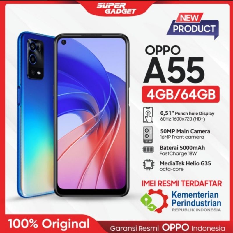Jual Oppo A55 4/64GB - Garansi Resmi Oppo Indonesia - Baru | Shopee ...