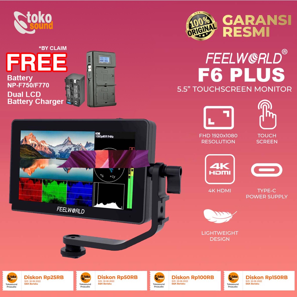 Jual Feelworld F6 Plus 5.5 Inch Full HD HDMI On-Camera Monitor 4K ...