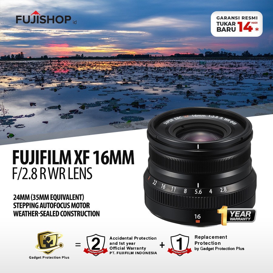 Jual Fujifilm XF 16mm F/2.8 R WR Lens / Fujinon XF 16mm F2.8 R WR GARANSI RESMI | Shopee Indonesia