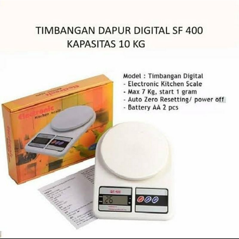 Jual TIMBANGAN DAPUR/KUE DIGITAL SF 400 KAPASITAS 10 KG | Shopee Indonesia